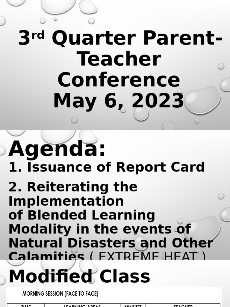 3rd Quarter Parent-Teacher Conference | PDF