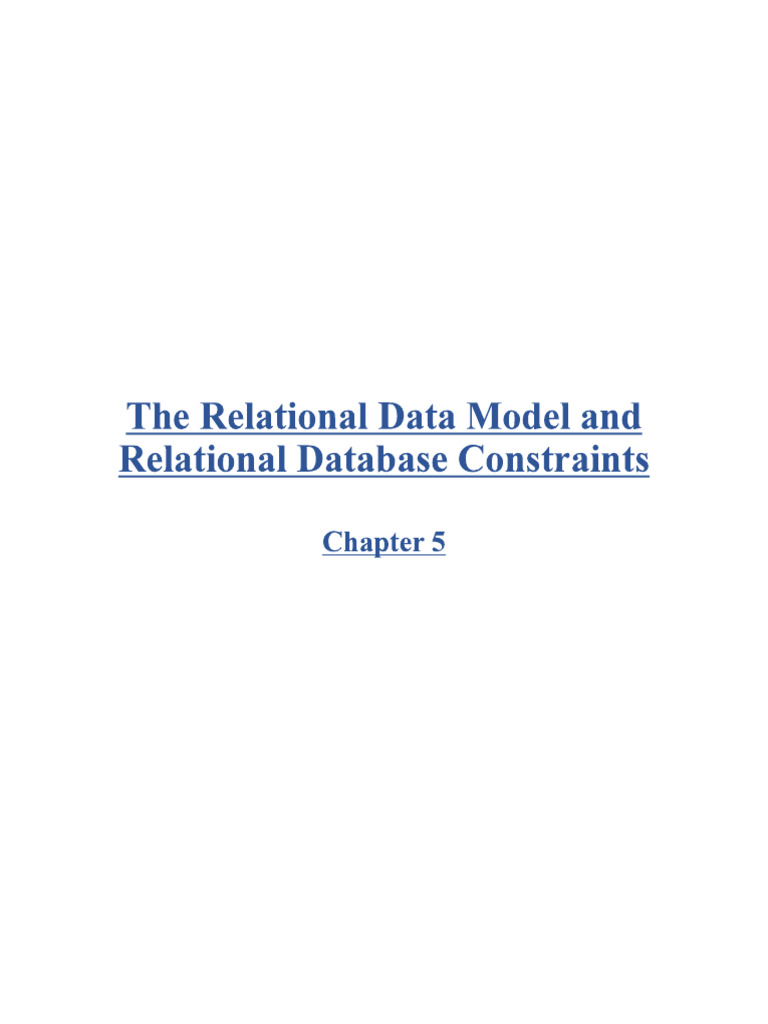 5 - The Relational Data Model and Relational Database Constraints2 | PDF