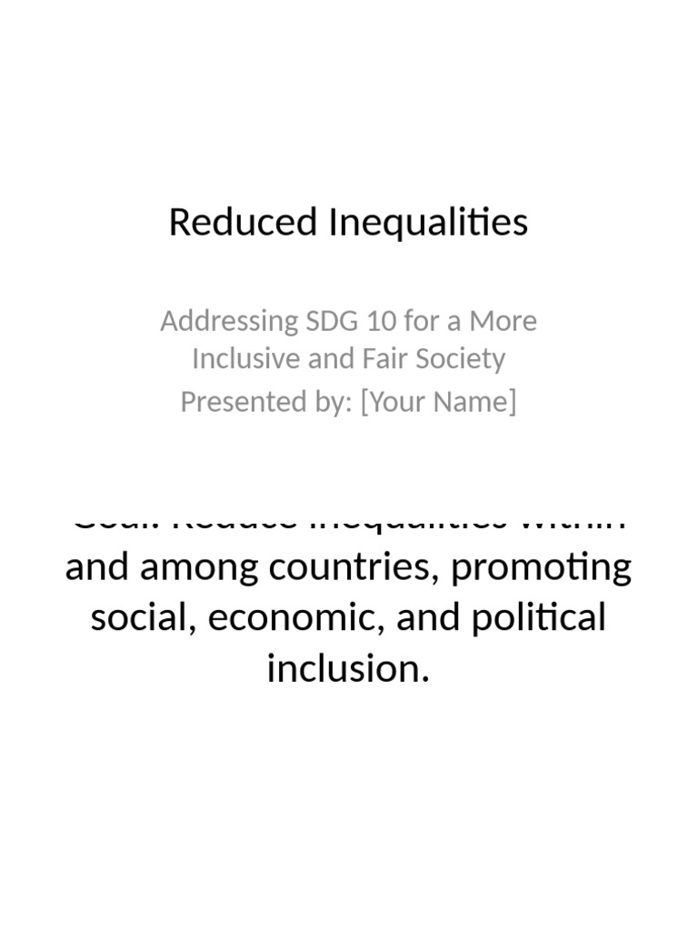 Reducing Global Inequalities for Inclusion | PDF