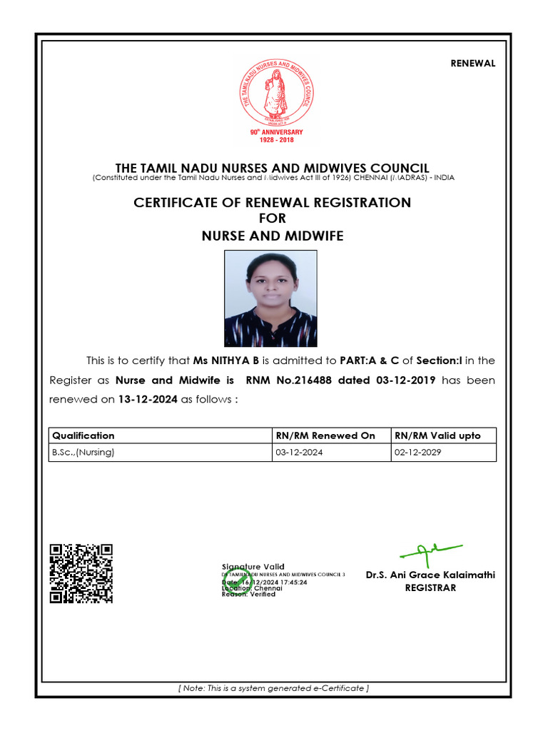 Certificate 216488 NITHYA B | PDF