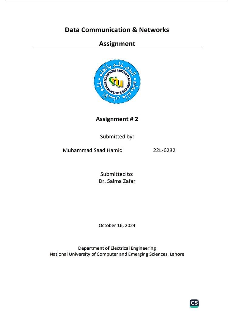 DCN Assignment # 2 | PDF