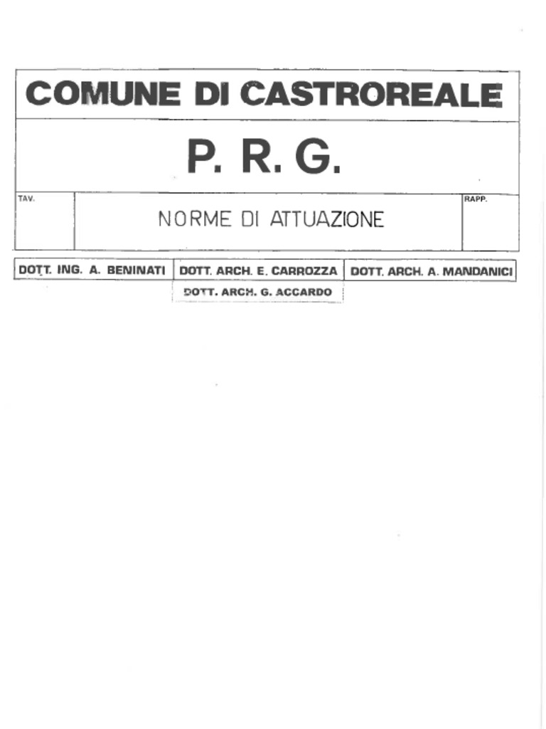 Norme Di Attuazione PRG | PDF