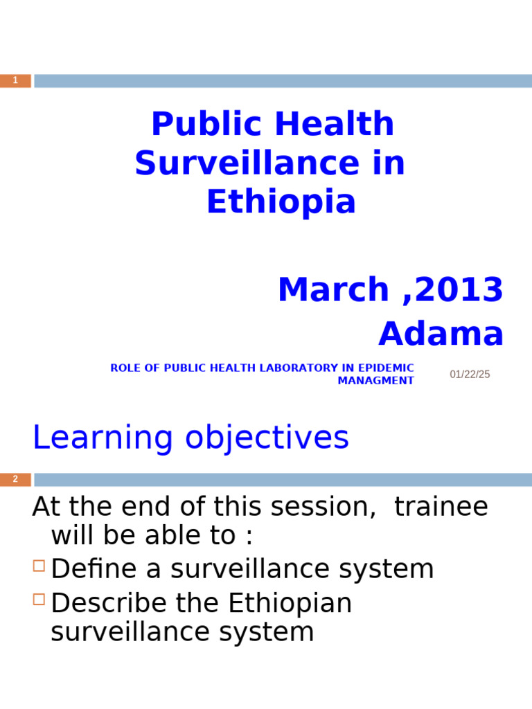 1 Overview of Public Health Survellance In Ethiopia | PDF | Public ...