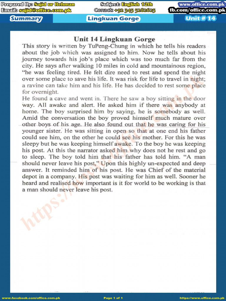 Unit # 14 - Summary | PDF