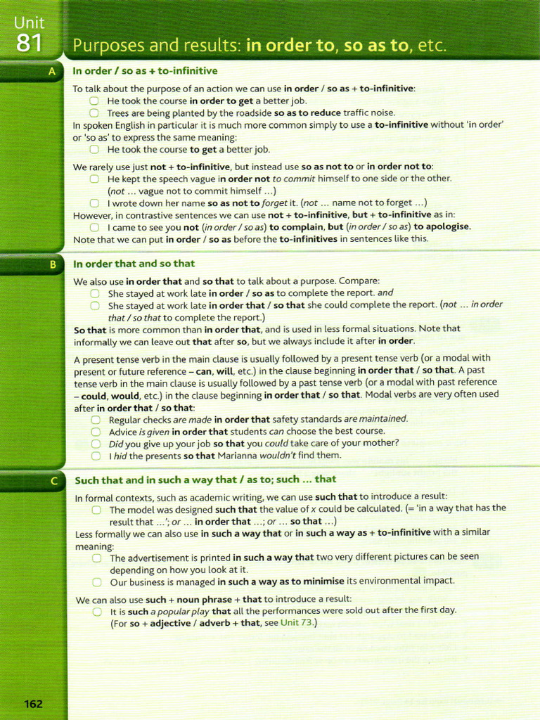 81 Purposes and Results in Order To So As To Etc | PDF