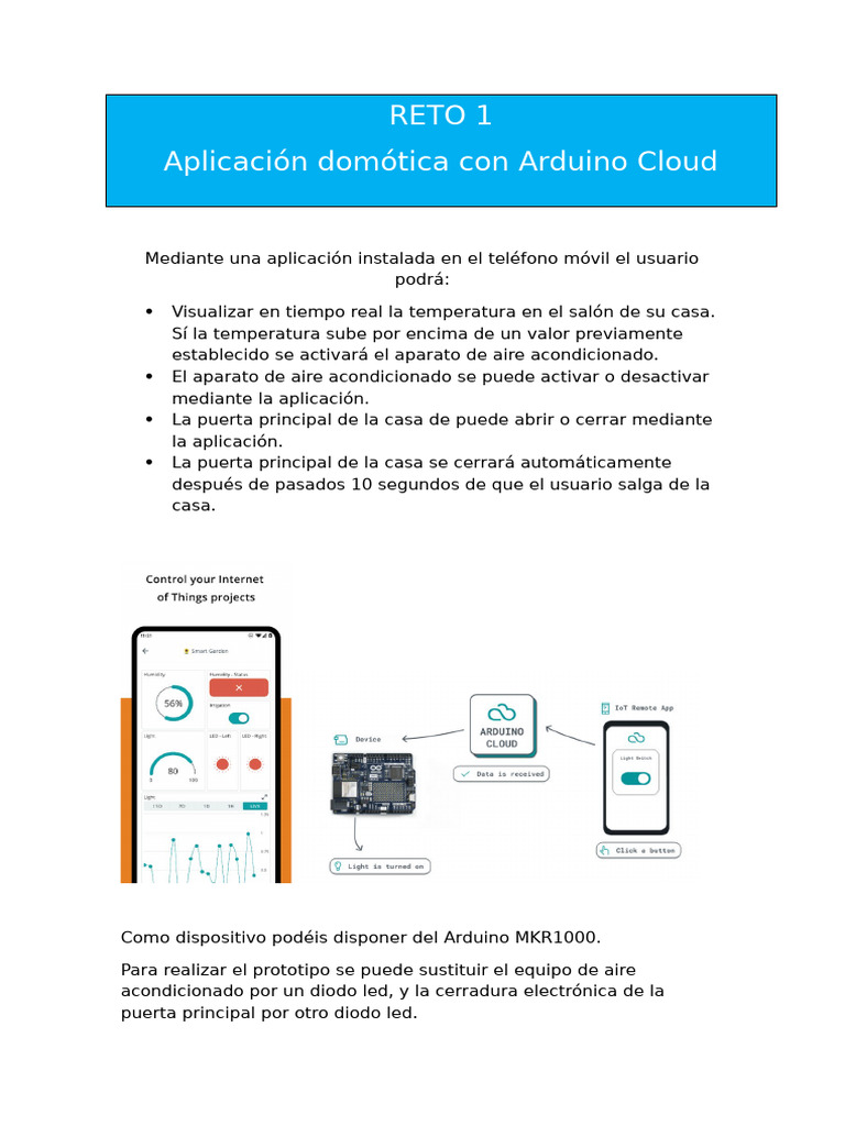 Aplicación Domótica con Arduino Cloud | PDF