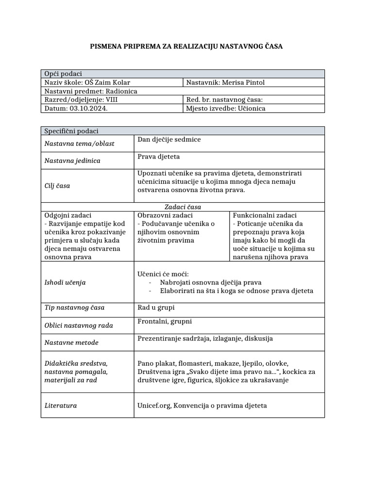 Prava Djece Na Dan Dječije Sedmice VIII | PDF