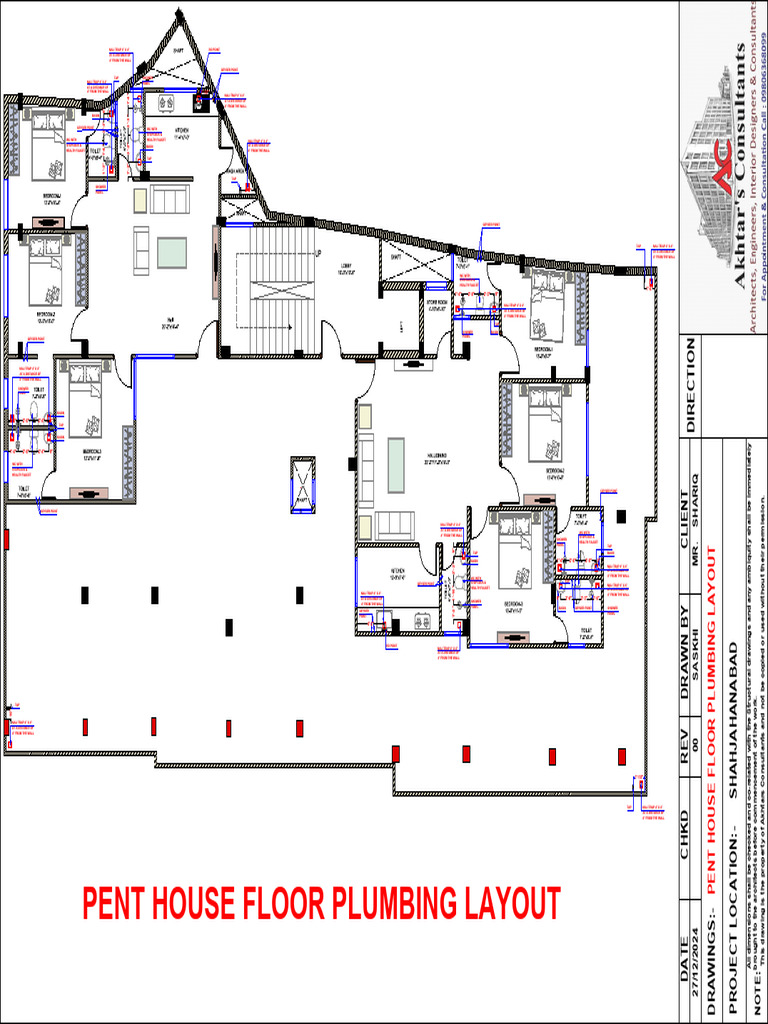 House Floor Plumbing Layout | PDF | Tap (Valve) | Chemical Engineering