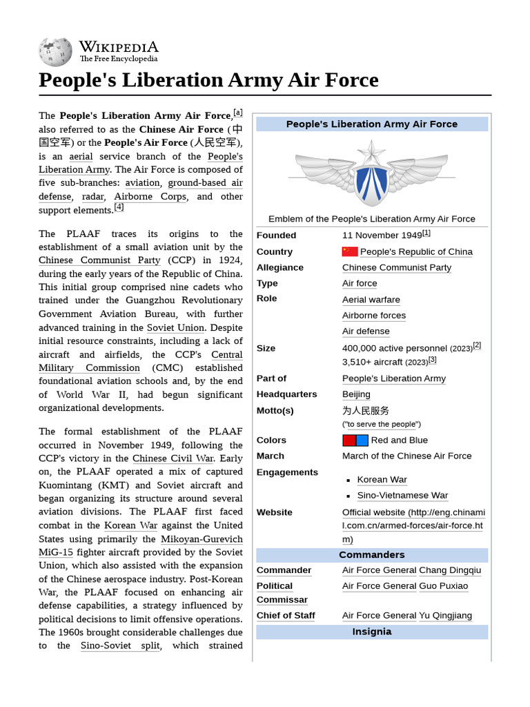 People's_Liberation_Army_Air_Force | PDF | Military | Aircraft