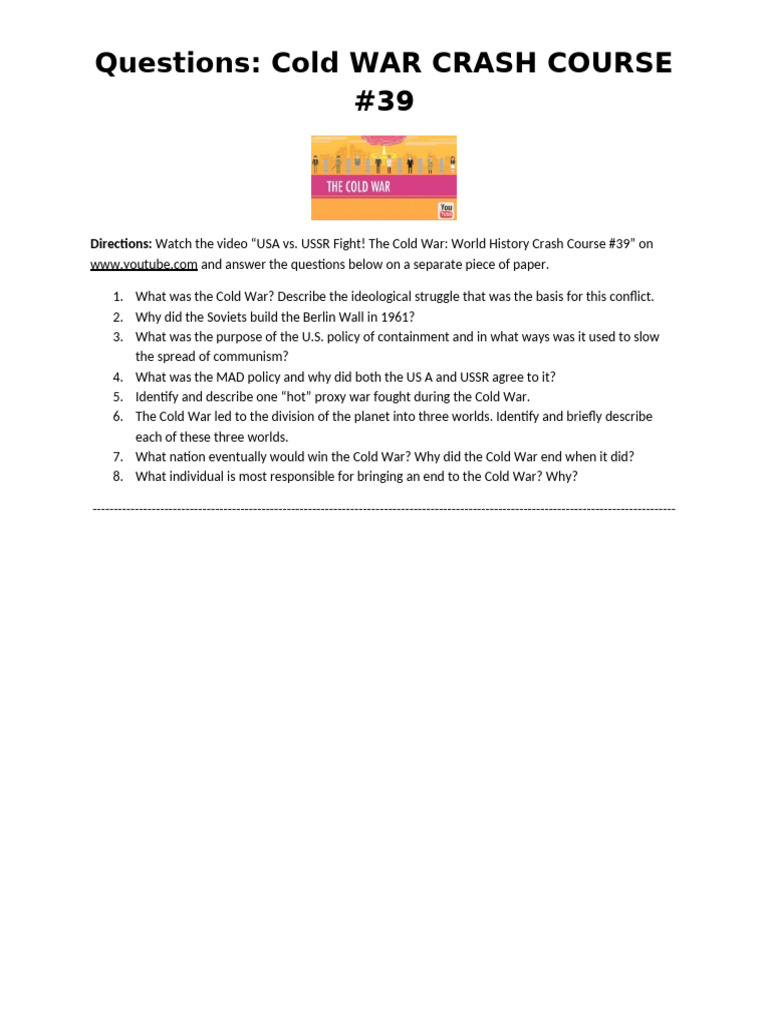 Questions - Cold War | PDF