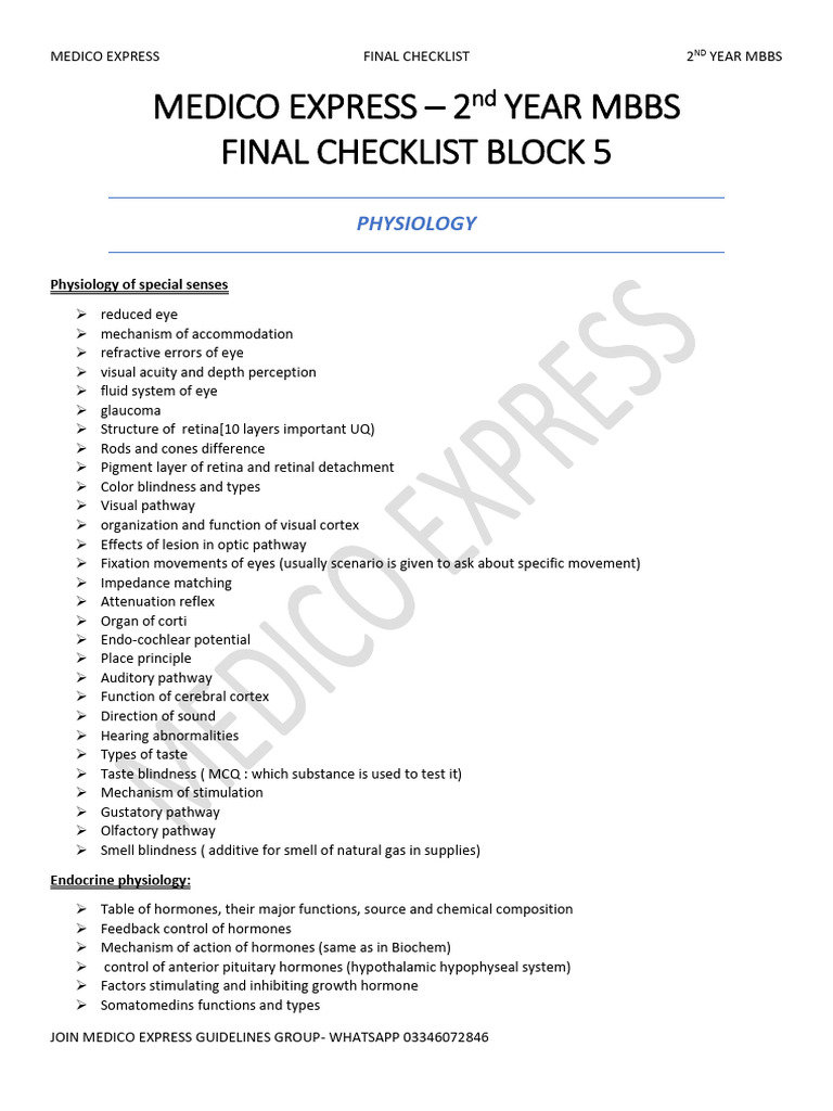 Block 5 Checklist-1 | PDF | Menstrual Cycle | Hormone