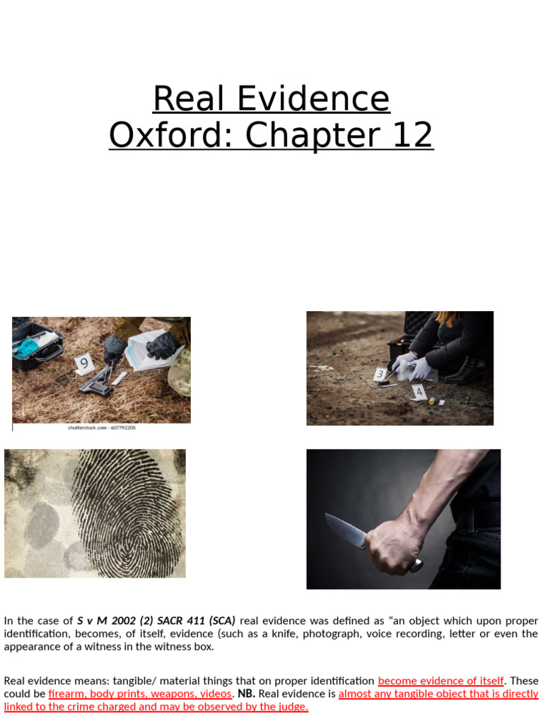 Real Evidence | PDF | Witness | Evidence