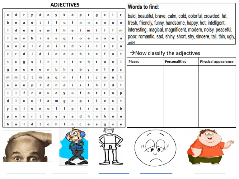 Adjectives Fun Activities Games Wordsearches - 56322 | PDF