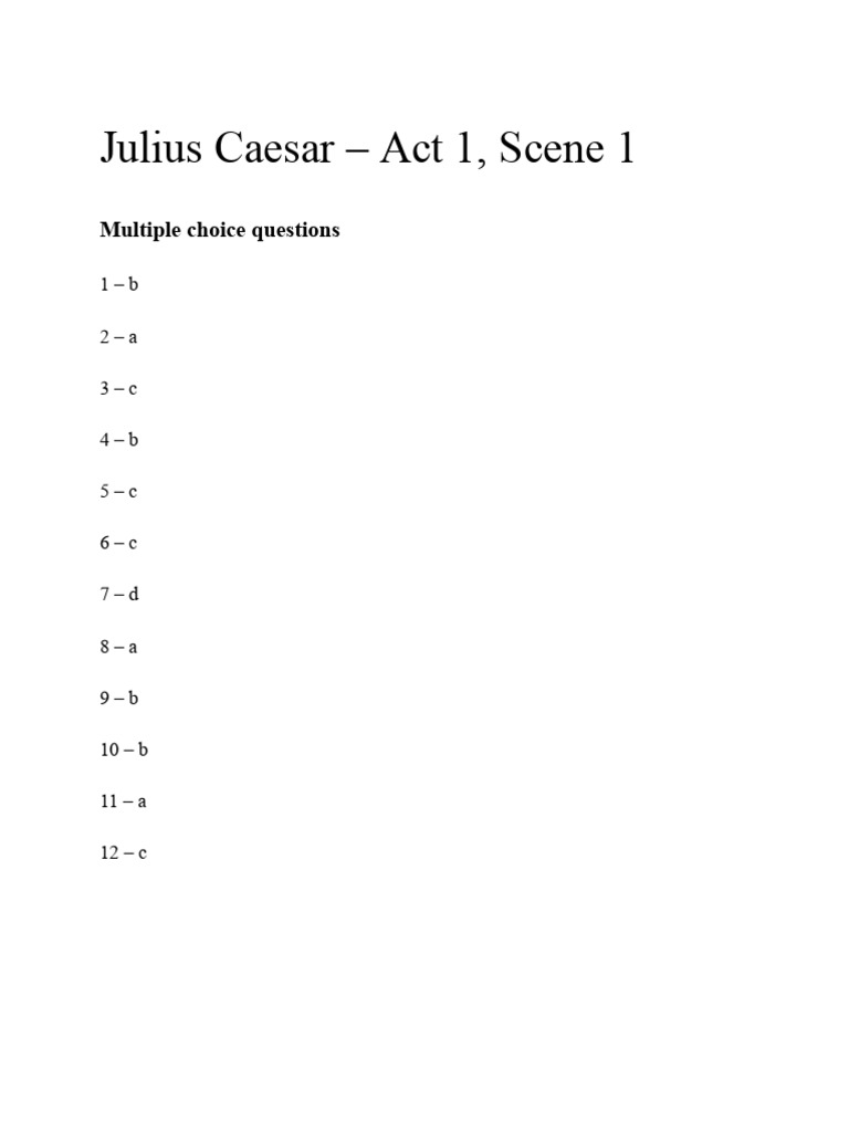 Julius Caesar Act 1 Scene 1 WB | PDF | Julius Caesar | Pompey