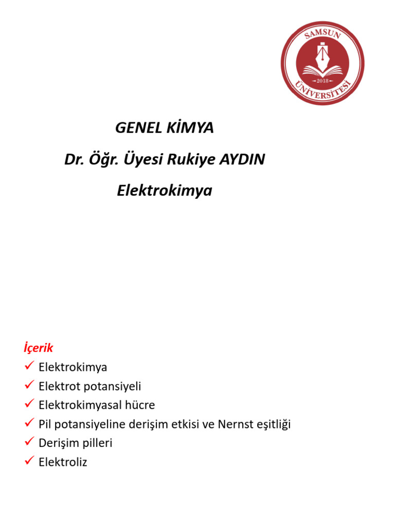 11. Elektrokimya | PDF