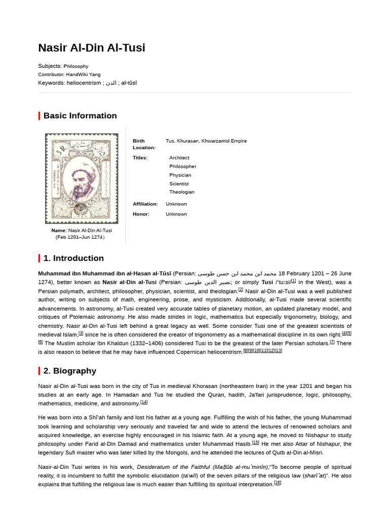 Nasir Al Din Al Tusi 1 | PDF