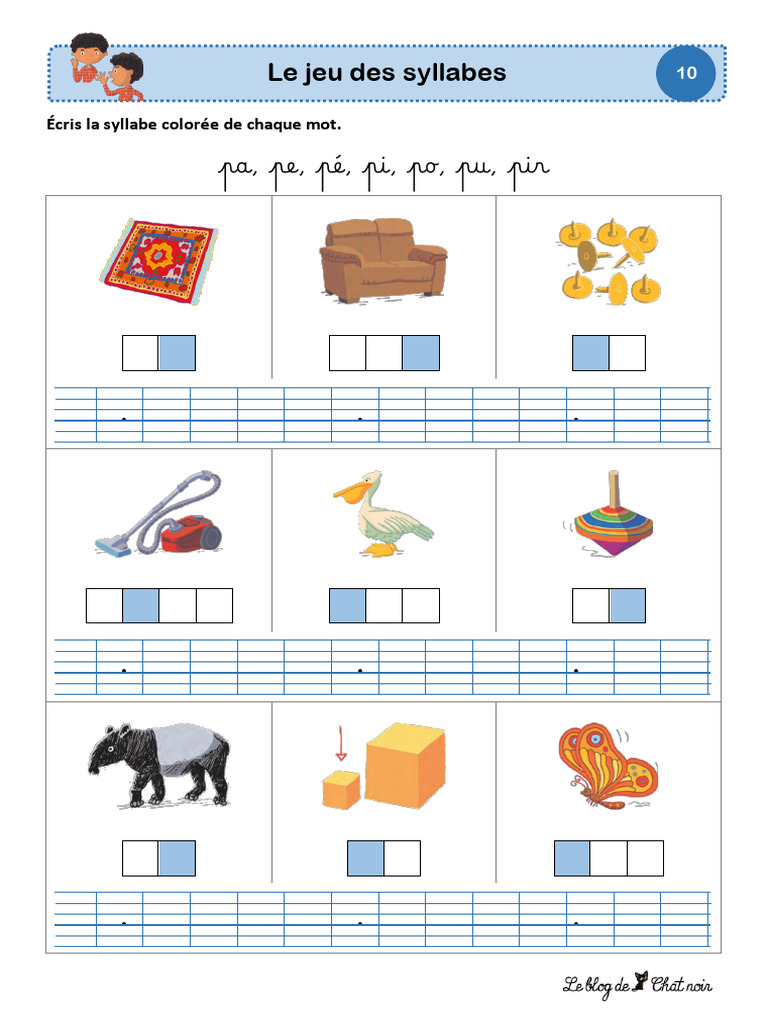 Jeu des syllabes : Activité colorée | PDF