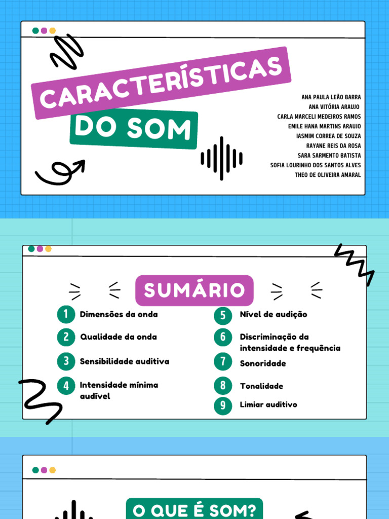 CARACTERÍSTICAS DO SOM | PDF | Som | Ondas