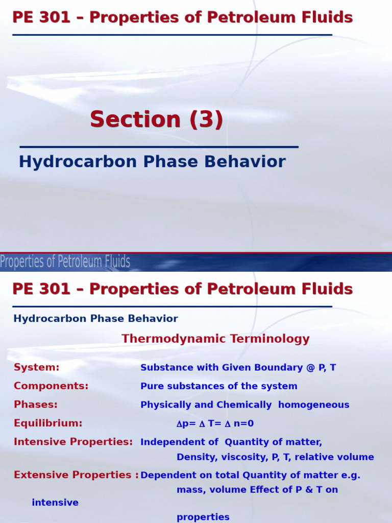 PVT 301 Section (3) | PDF | Phase (Matter) | Liquids