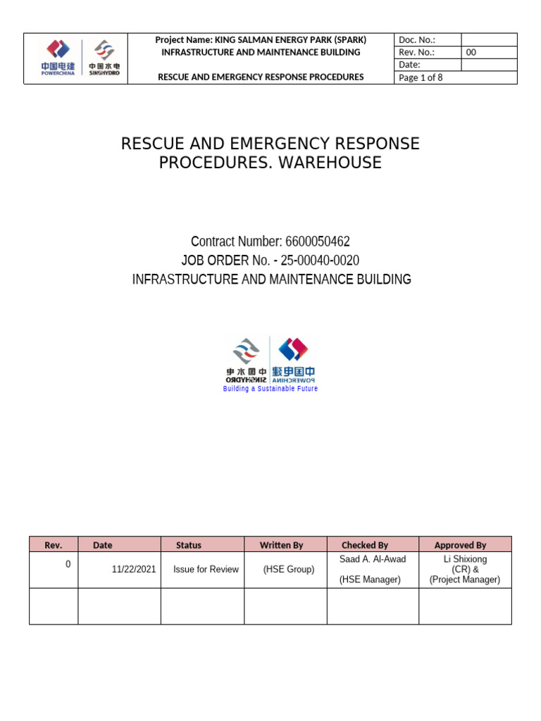 Rescue and Emergency Response Procedure | PDF | First Aid | Emergency