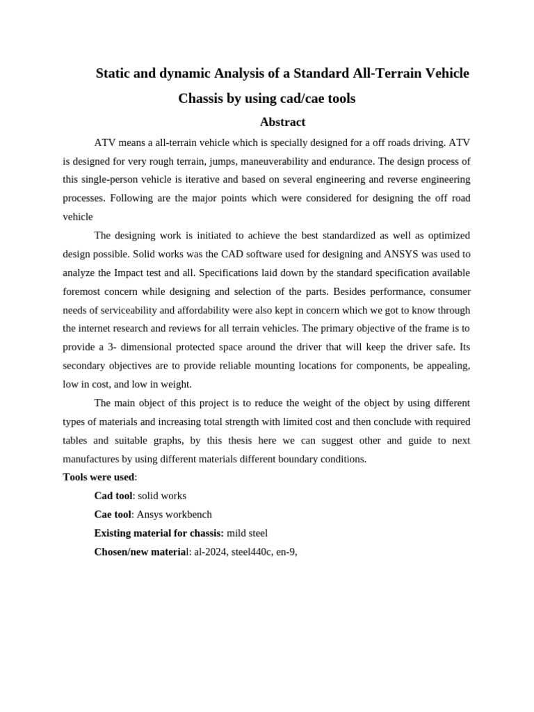 atv Chassis Abstract | PDF