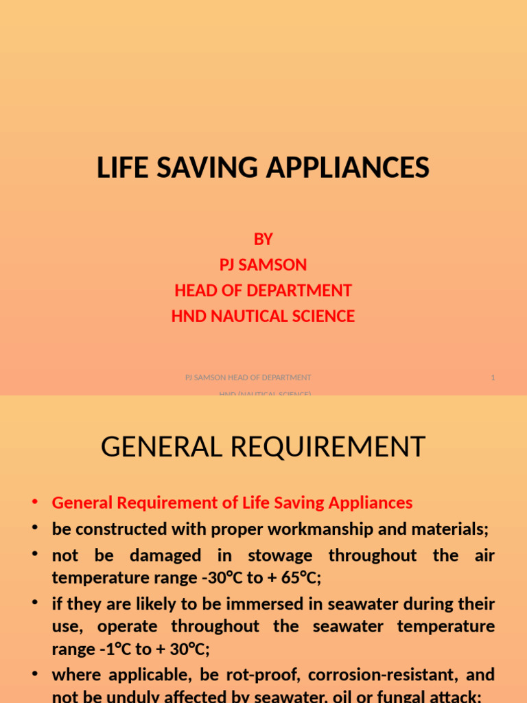 Life Saving Appliances Updated | PDF