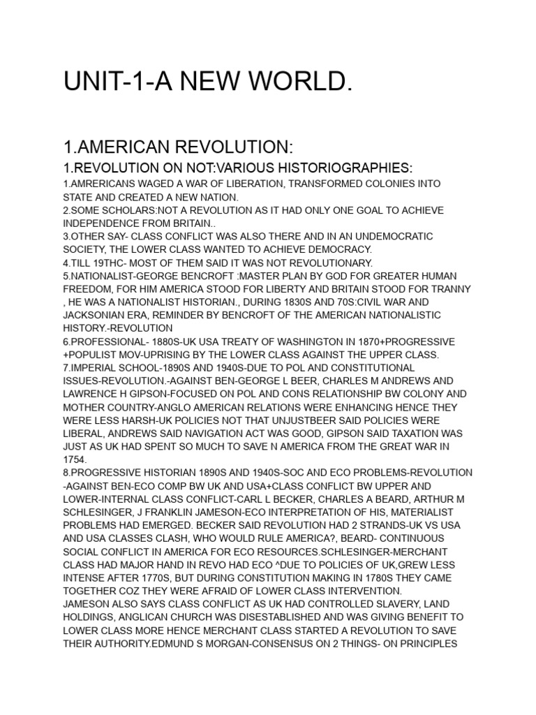 History of Usa 1ST Sem | PDF | Continental Congress