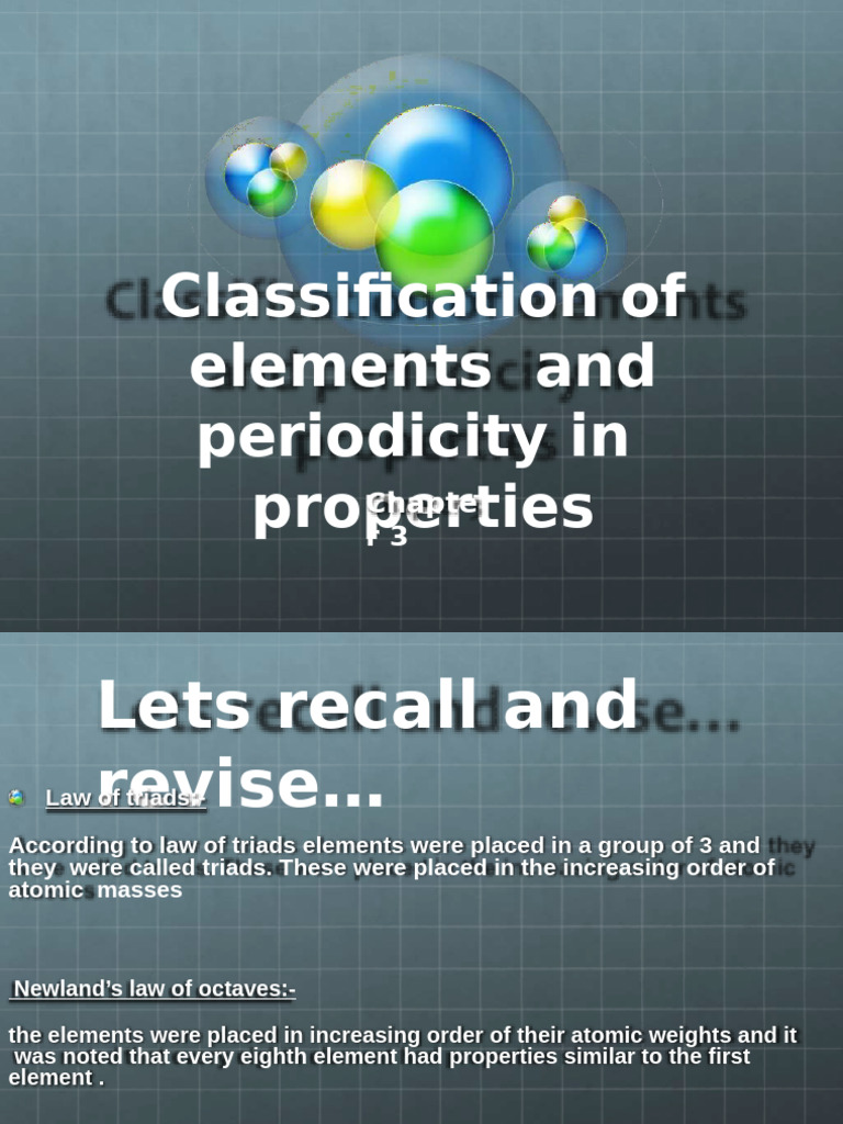 CH 3 Classification of Elements and Periodicity in Properties 2 | PDF ...