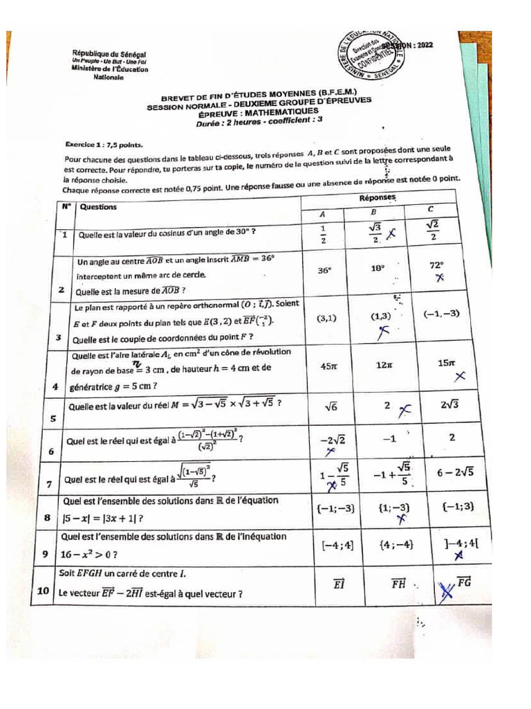bfem math 2022 | PDF