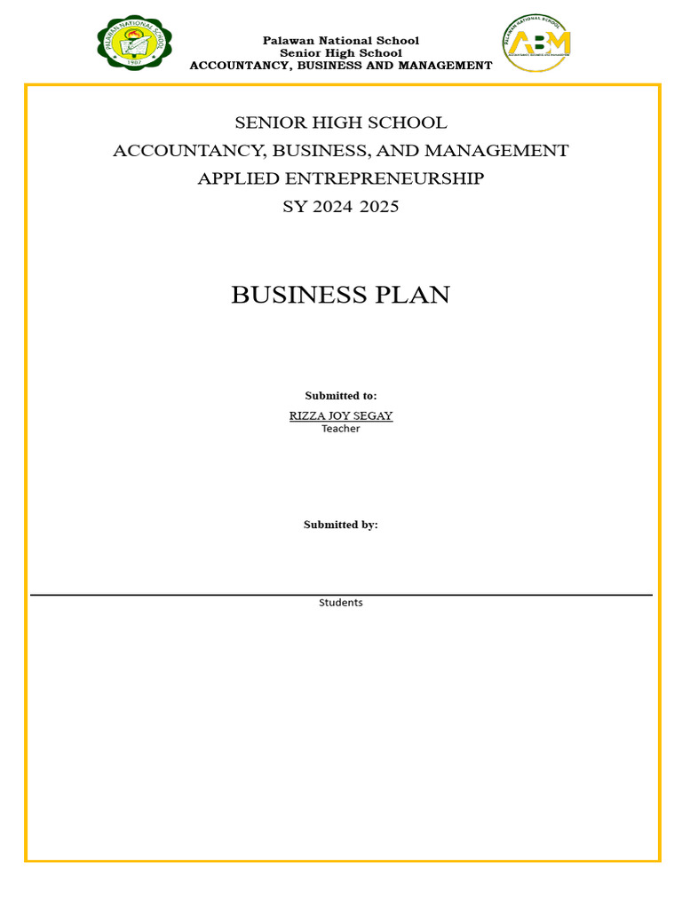 business-plan_handout | PDF | Equity (Finance) | Pricing
