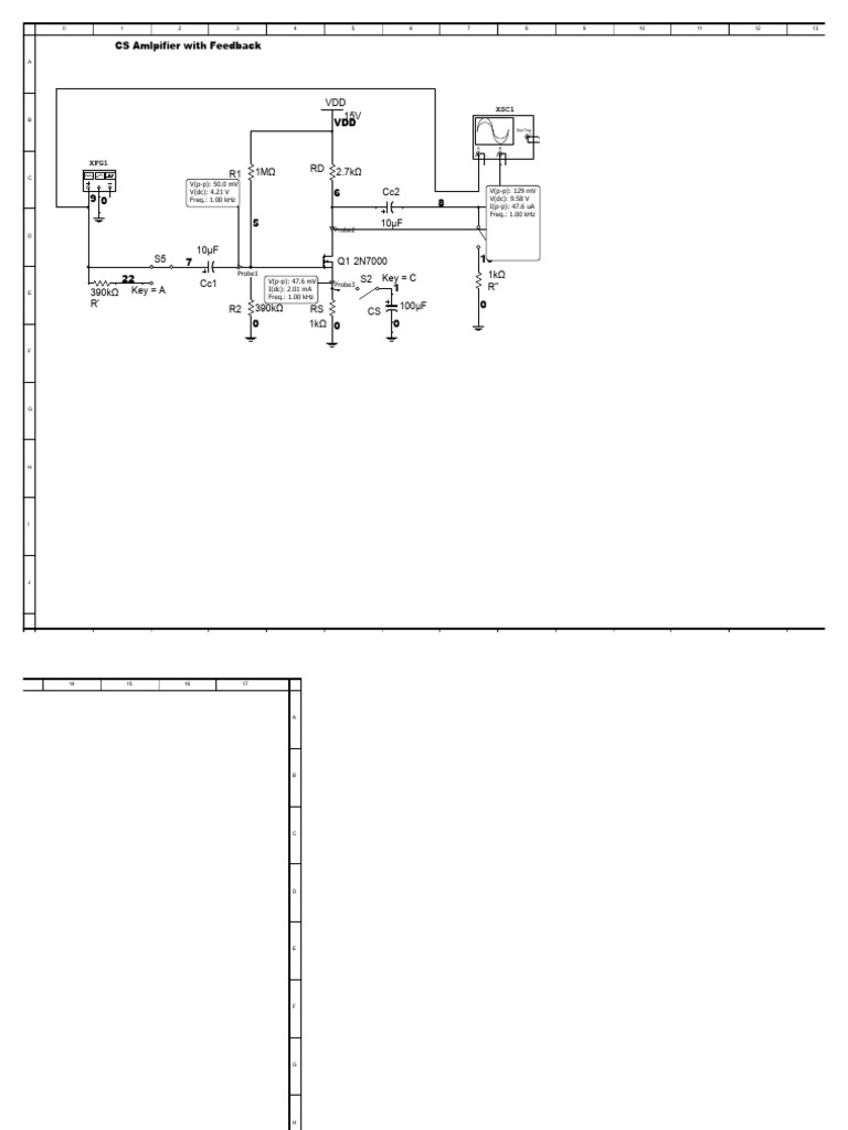 CKT Diagram For CS Amplifier With Feedback | PDF | Electronic Circuits | Electronic Engineering