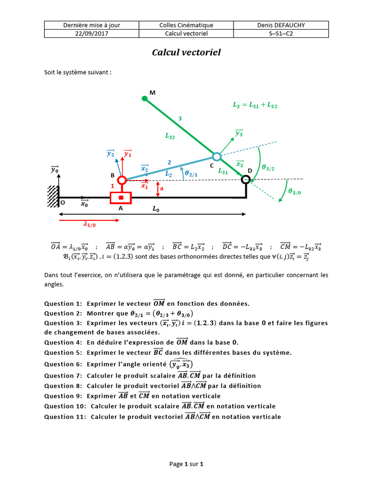 Calcul vectoriel et produits scalaires | PDF | Base (algèbre linéaire ...