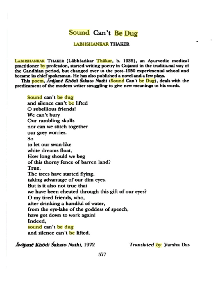 Sounds Cannot Be Dug Out | PDF