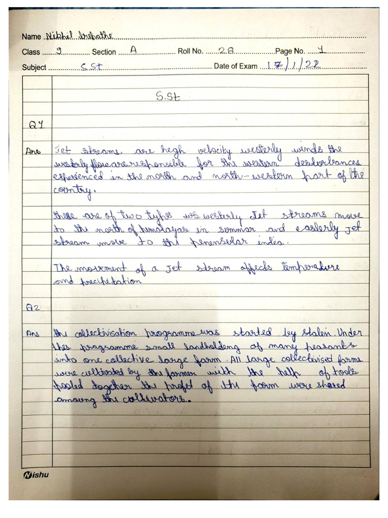 nikhil tripathi 9A sst test papers | PDF nikhil tripathi 9A sst test papers | PDF