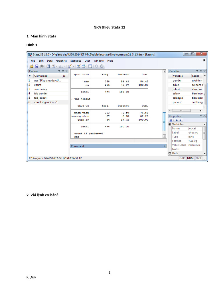 Gioi Thieu Stata 12 | PDF
