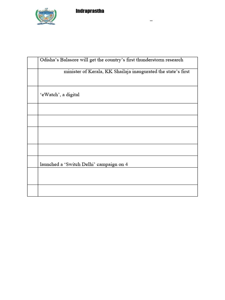 Class 8 GK Current Affairs PA IV | PDF