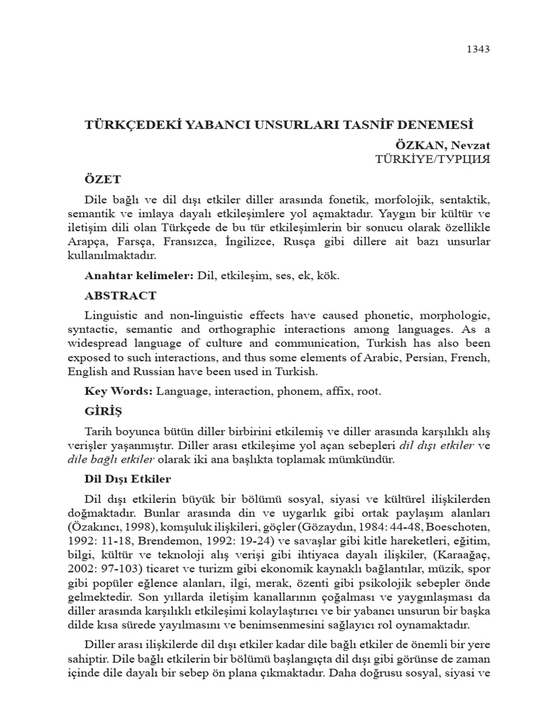 ÖZKAN-Nevzat-TÜRKÇEDEKİ-YABANCI-UNSURLARI-TASNİF-DENEMESİ | PDF