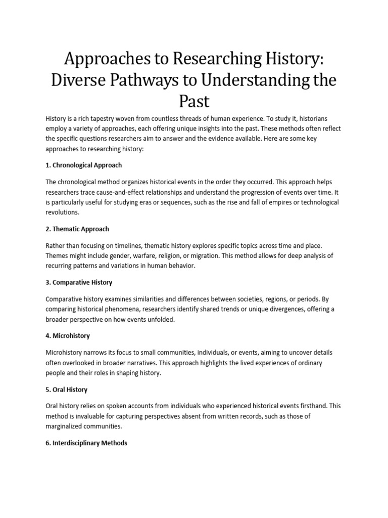 Approaches To Researching History | PDF | Narrative | Historian