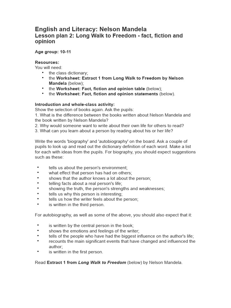 Mandela Lesson 2 LongWalk | PDF | Nelson Mandela