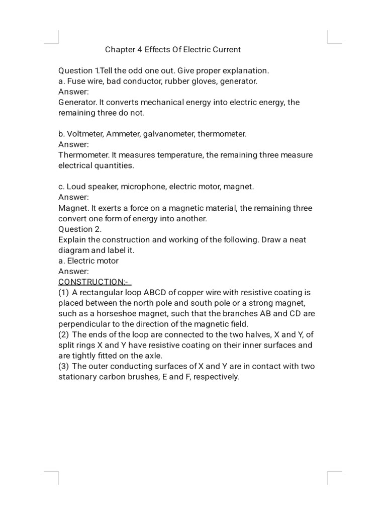Class 10 Science 1 Chapter 4(1) | PDF | Electric Generator | Inductor