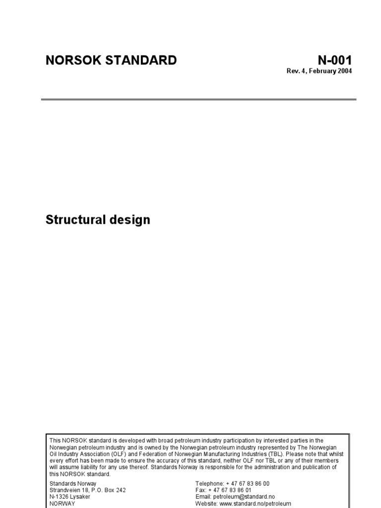 Norsok Standard N-001: Rev. 4, February 2004 | PDF | Verification And Validation | Reliability ...