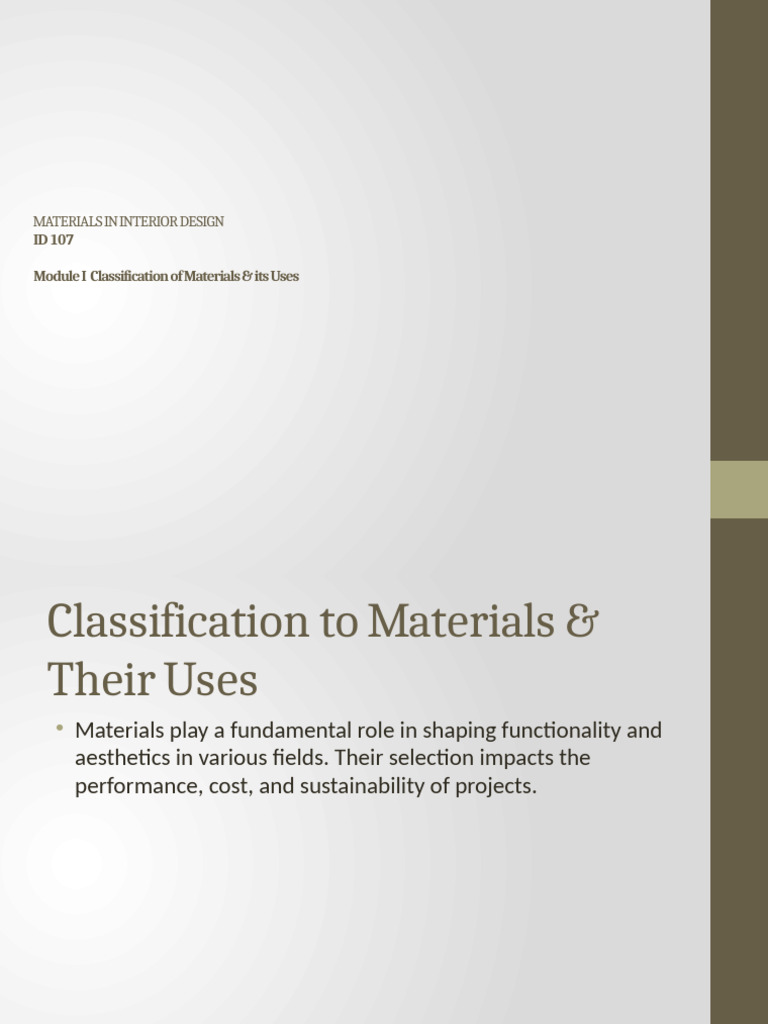 Interior Design Materials & Accessories Guide | PDF