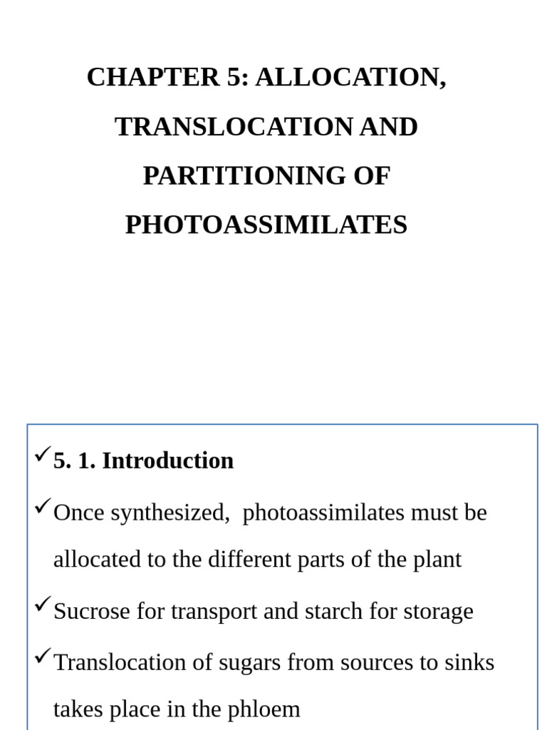 Chapter 5 Translocation | PDF | Leaf | Biology