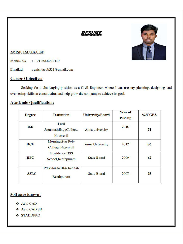 CV_Job Performer_Civil Engineer_Anish Jacob_ 9 Yrs Exp | PDF