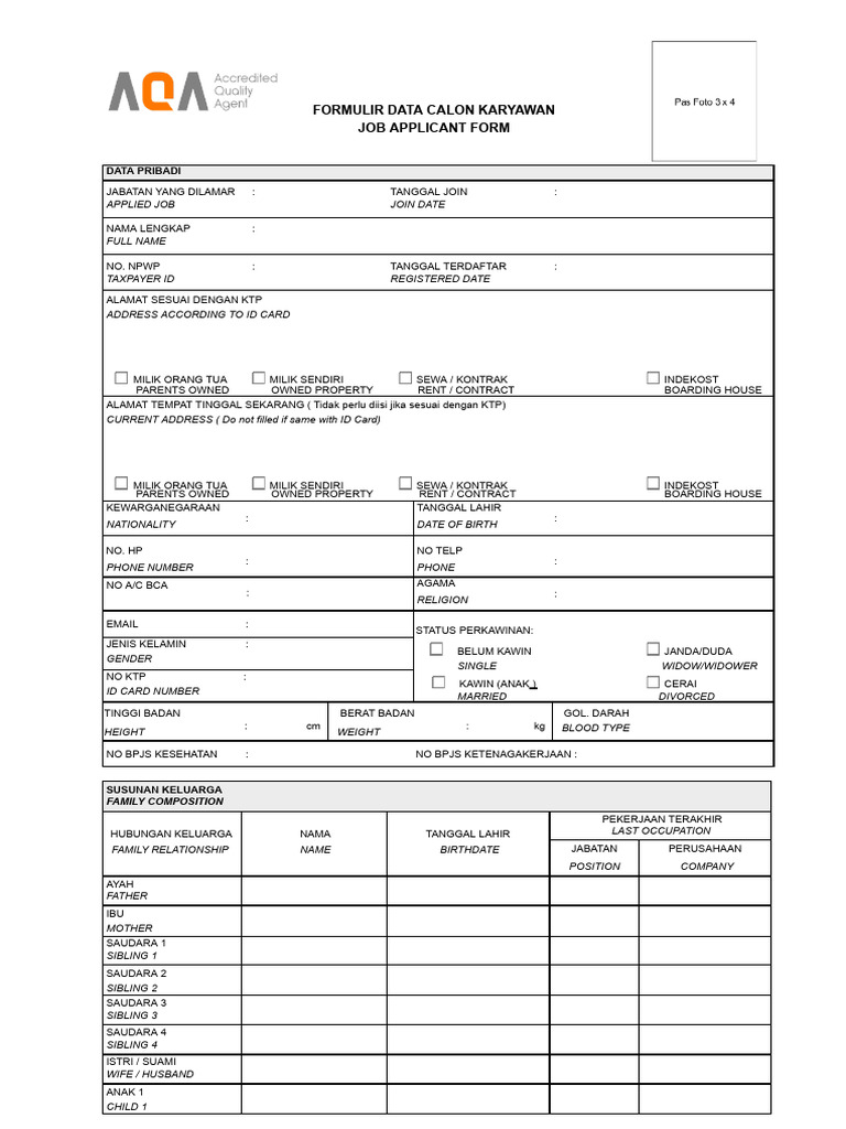 Application Form Hap (Back Office) | PDF