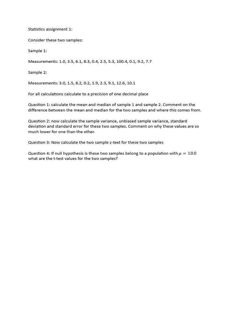 Statistics Assignment_1 (1) | PDF