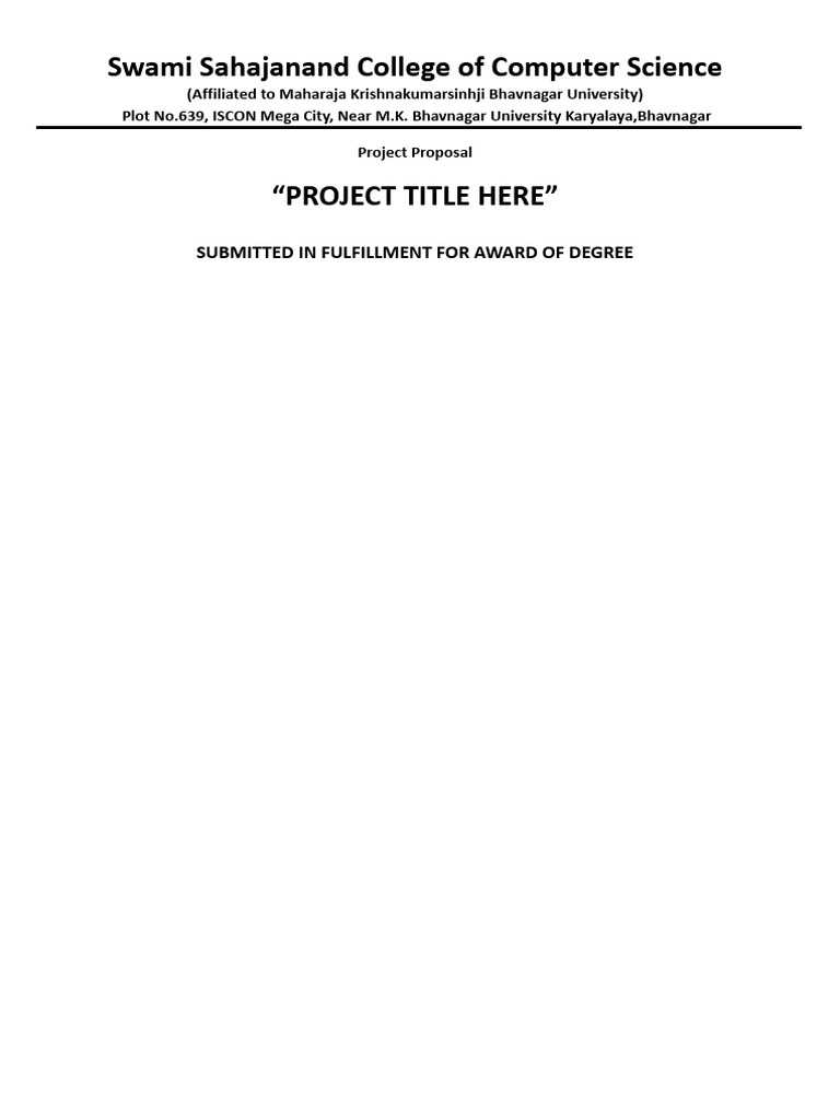 Project Proposal BCA | PDF | Computer Engineering | Engineering