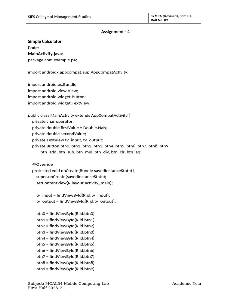 Assignment 4 MC 007 | PDF | Software | Computing