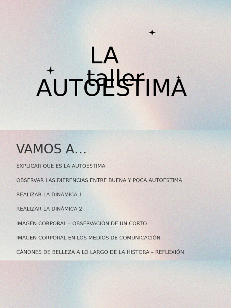 TALLER AUTOESTIMA | PDF | Autoestima | Conceptos psicologicos