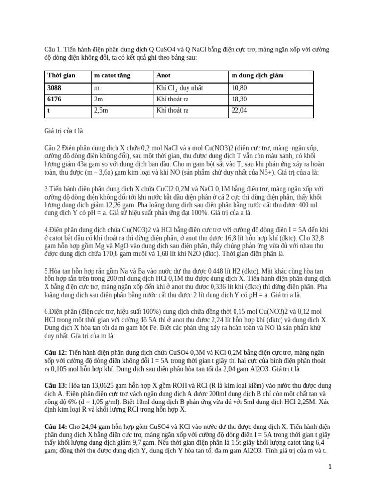 Điện phân2 | PDF